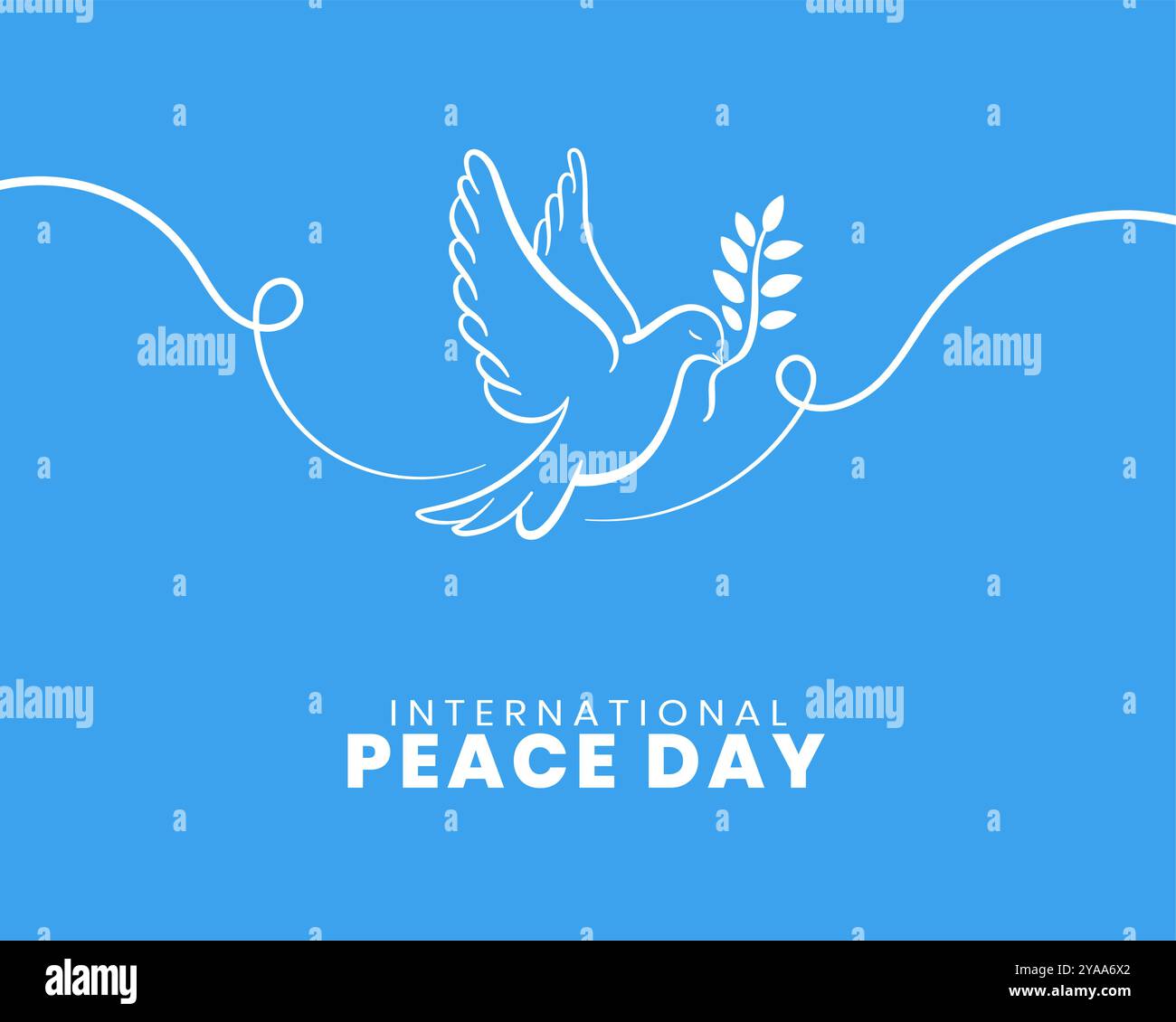 beautiful international peace day message poster with flying pigeon ...