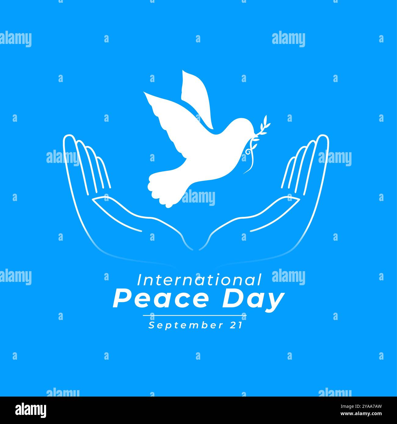 21st september world peace day background a message of unity vector ...