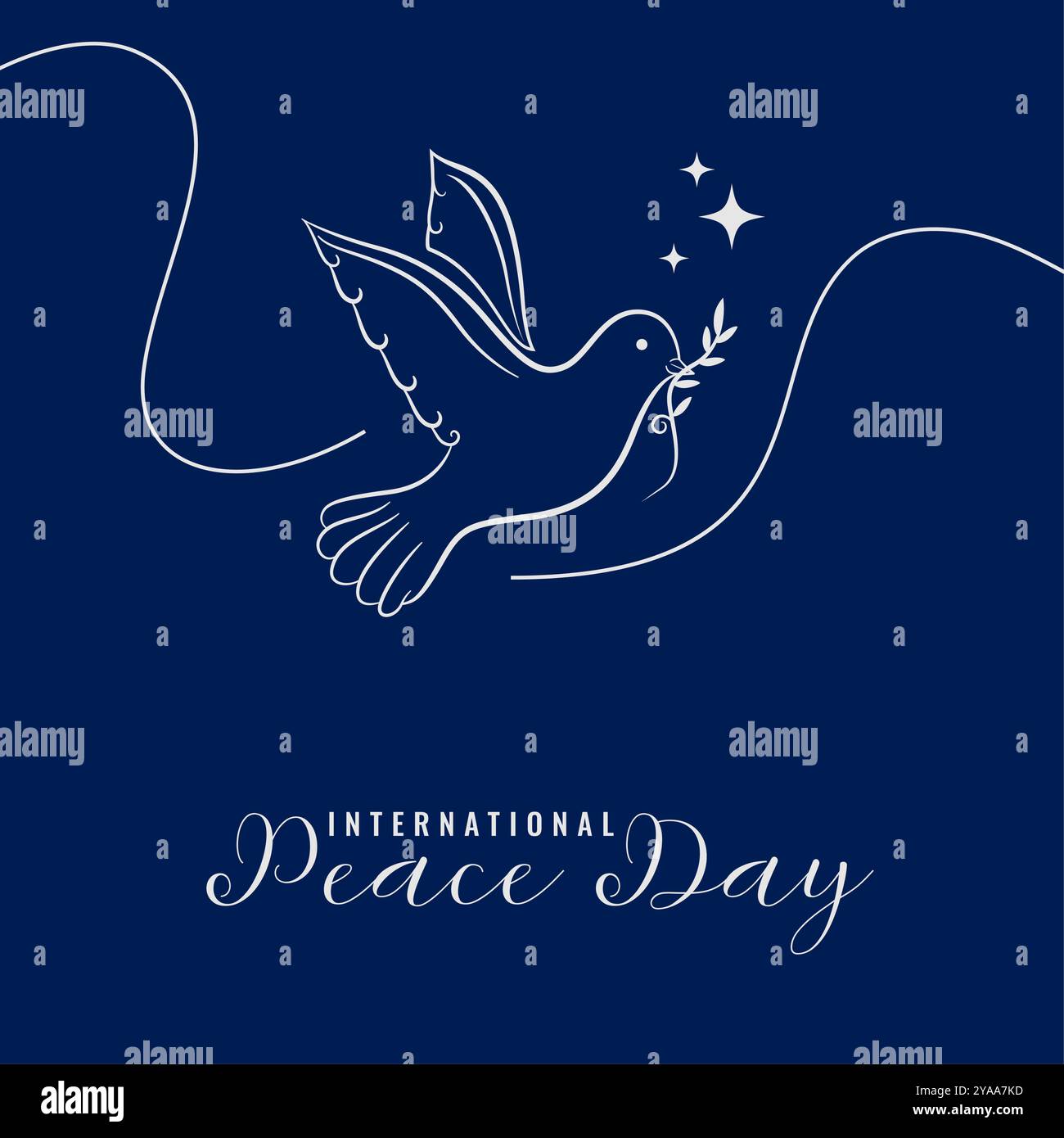 line style international peace day message poster a symbol of humanity ...