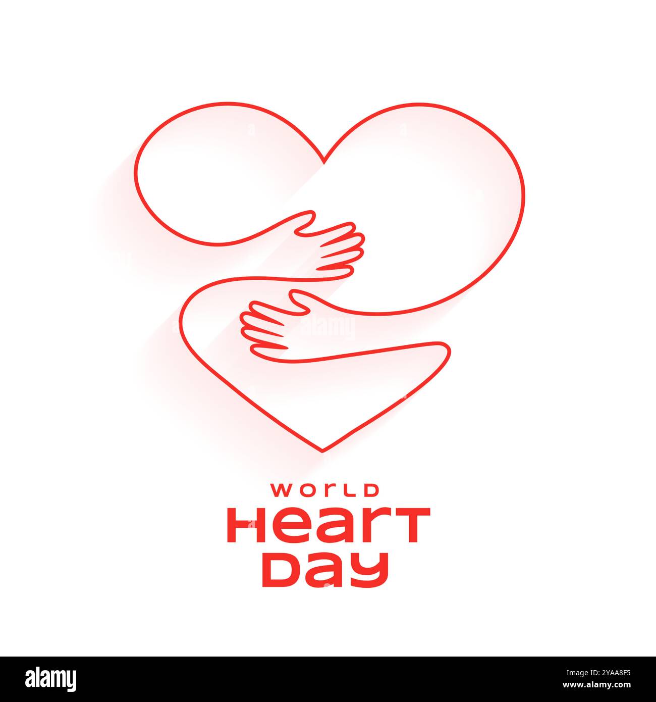 line style world heart day poster for health awareness vector Stock ...