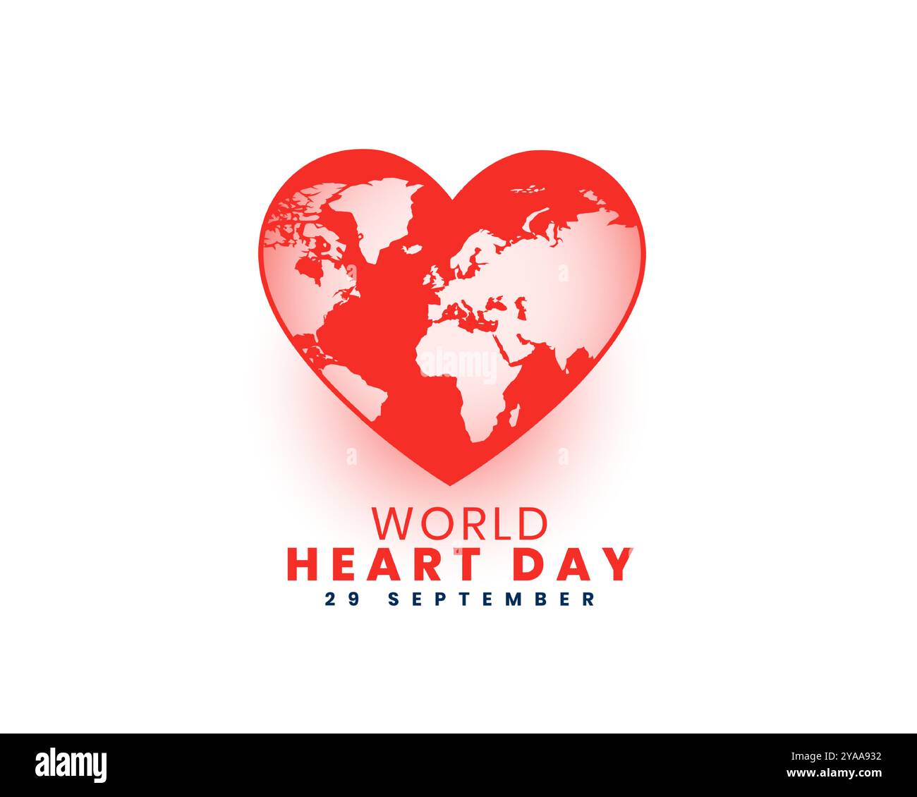 29th september international heart day background with global map ...