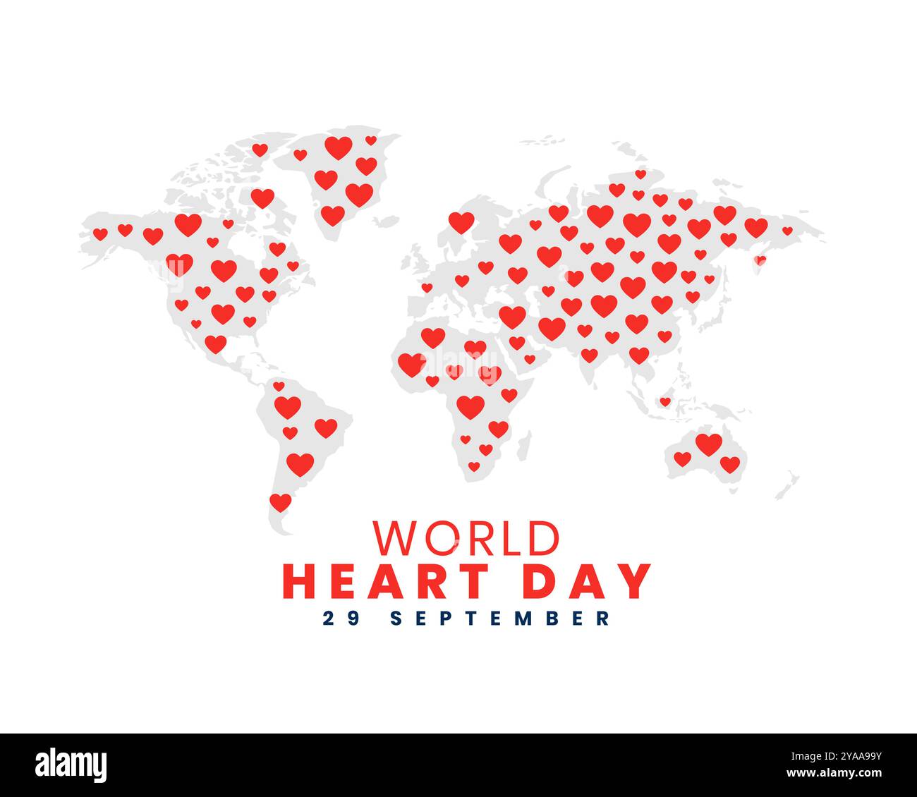 29th september international heart day background with global map ...