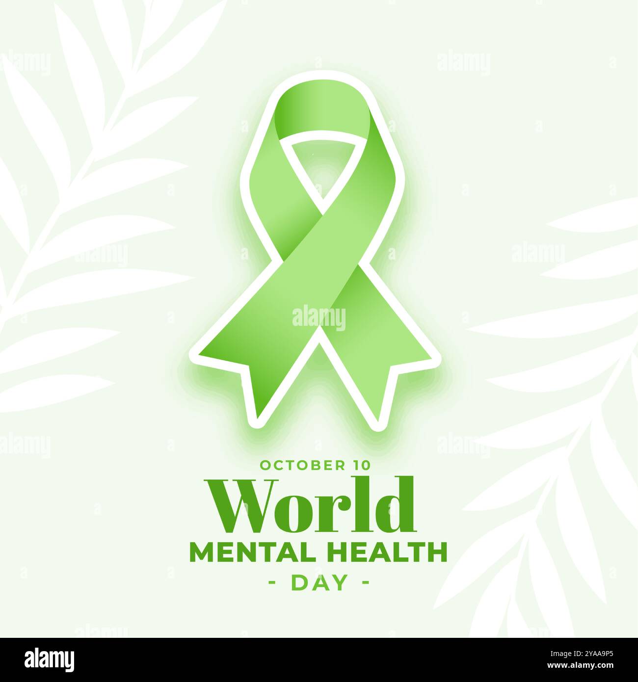 10th october global mental health awareness poster with realistic ribbon vector Stock Vector ...
