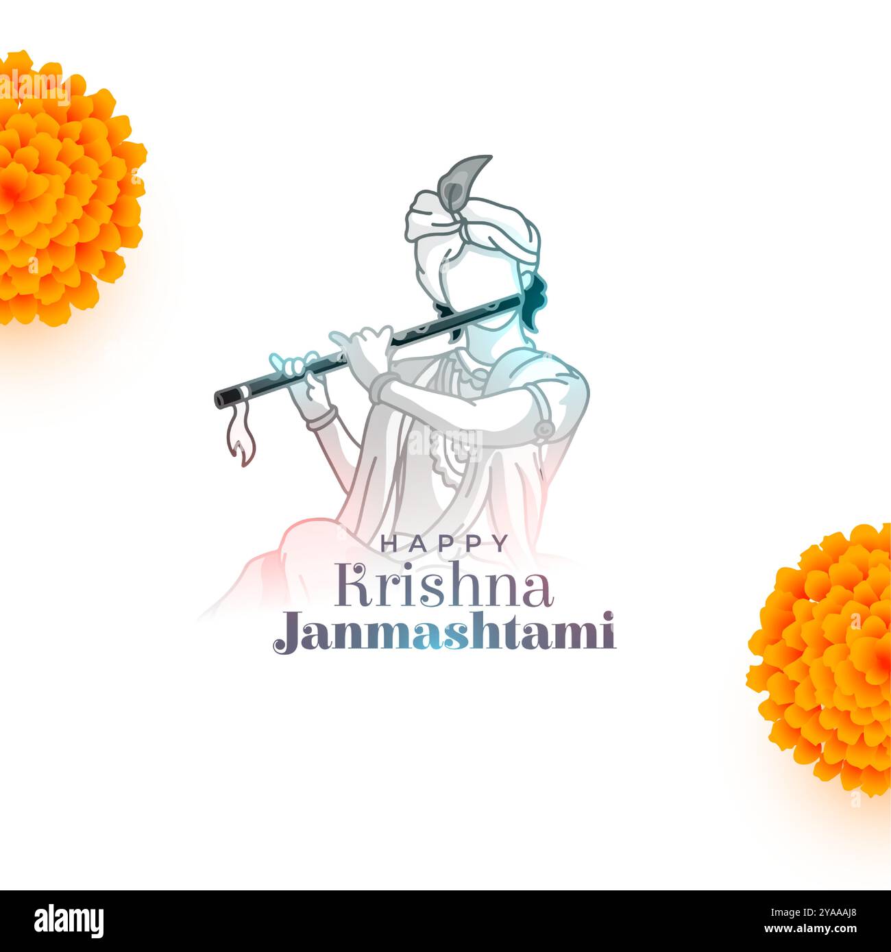 Hindu deity krishna playing flute Stock Vector Images - Alamy