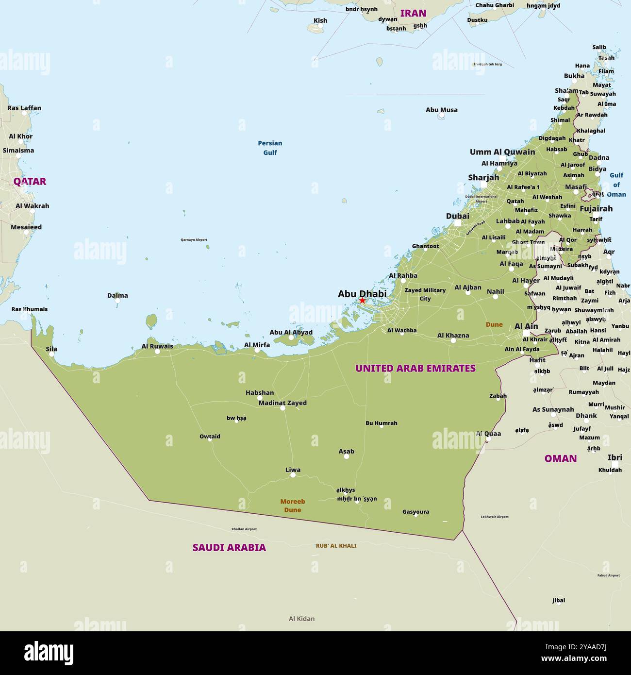 United Arab Emirates Physical Map