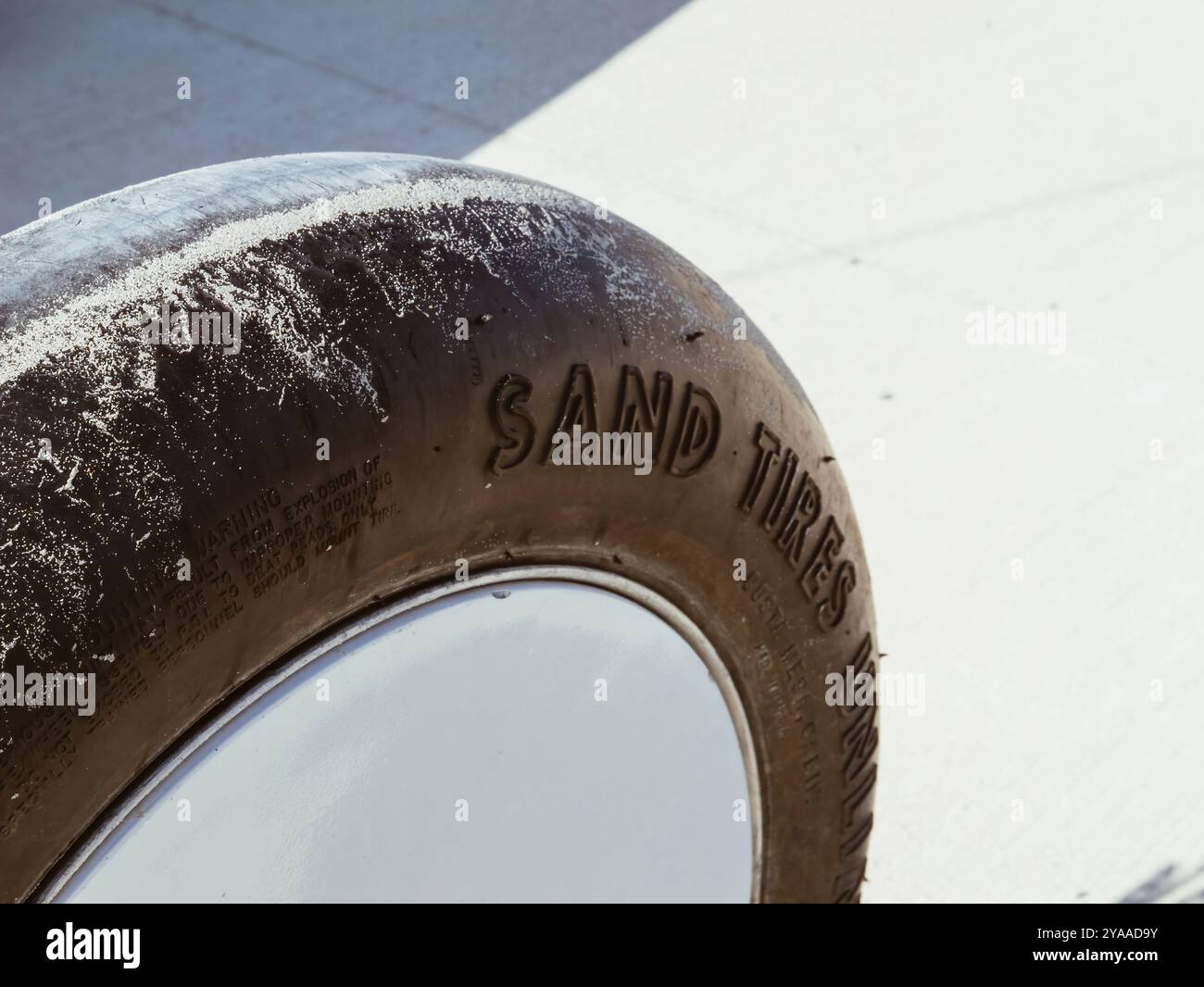 Hardelot, France - Aug 20, 2023: Close-up of a sand tire with Sand ...