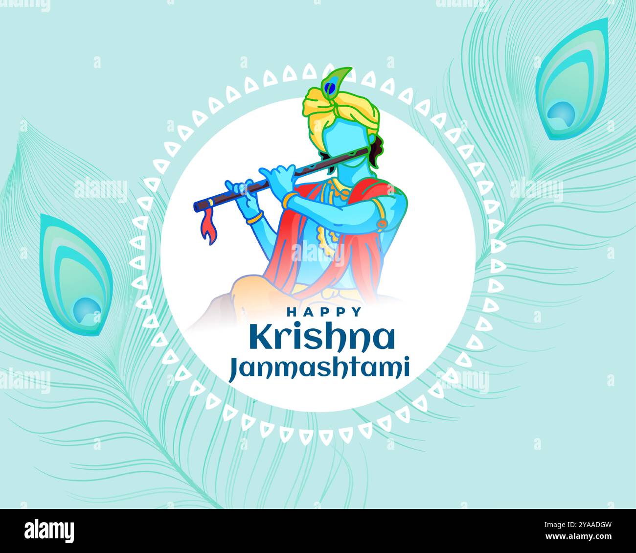 beautiful shree krishna janmashtami festival card design vector Stock ...