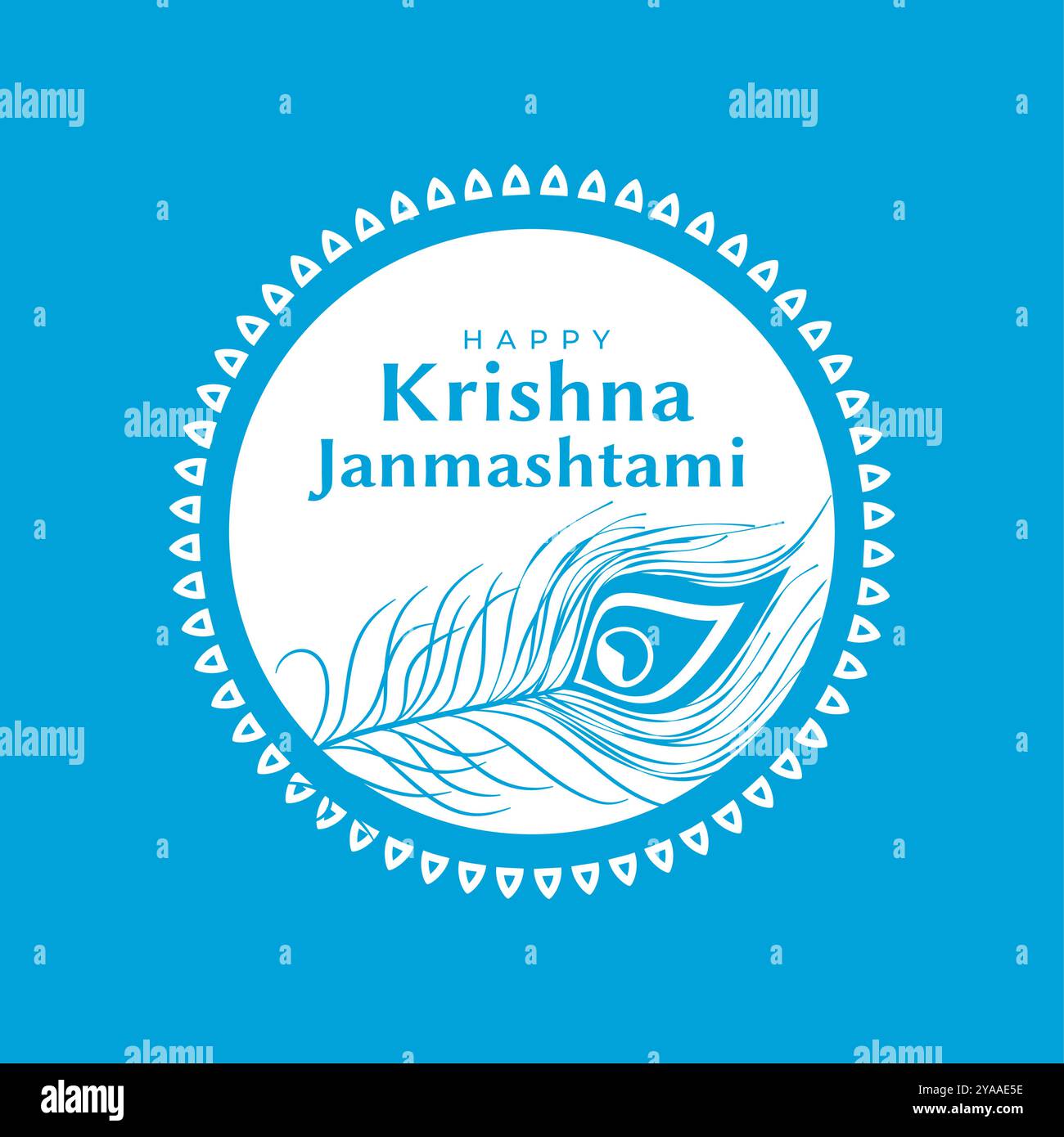 flat color decorative krishna janmashtami festival greeting design ...