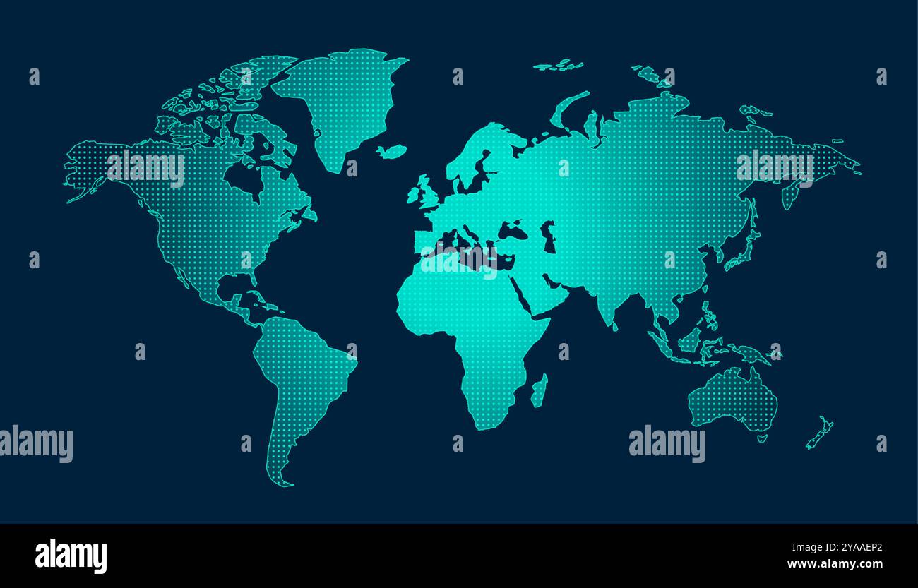 Dot style world map vector Stock Vector Images - Alamy