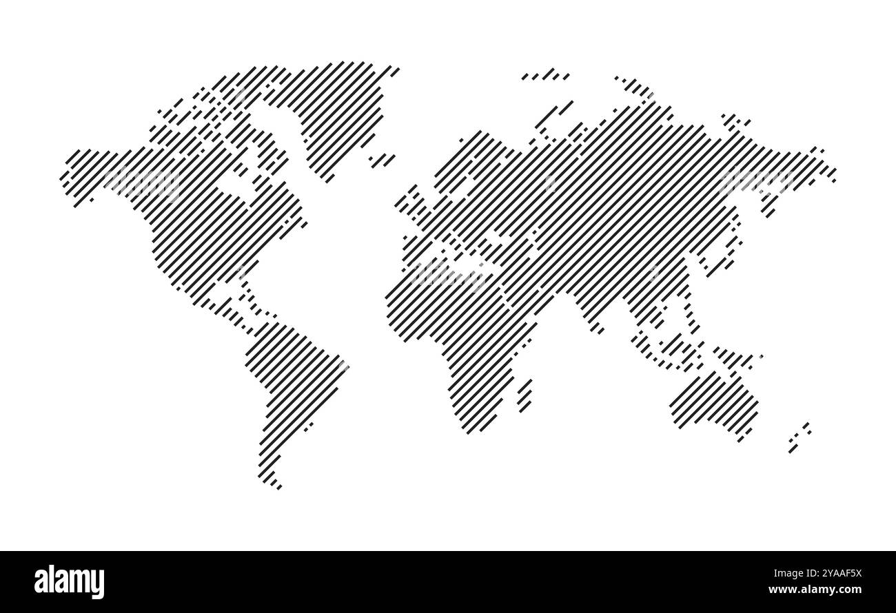 line art world map isolated on white background Stock Vector Image ...