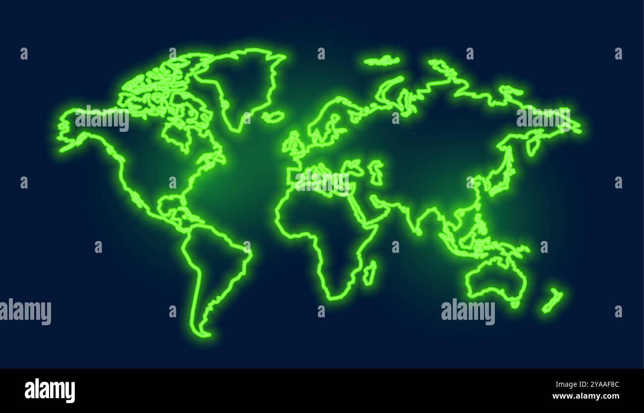 Neon green south america map hi-res stock photography and images - Alamy