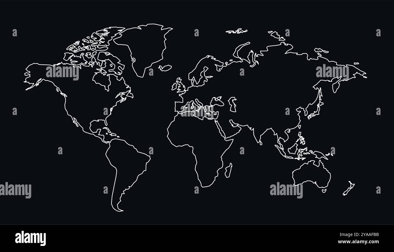 Global map outline hi-res stock photography and images - Alamy