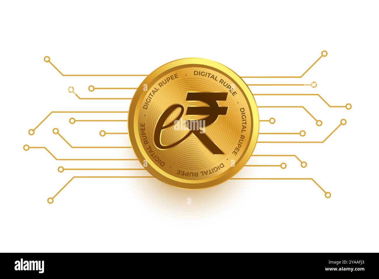 indian virtual currency erupi digital coin background vector Stock ...