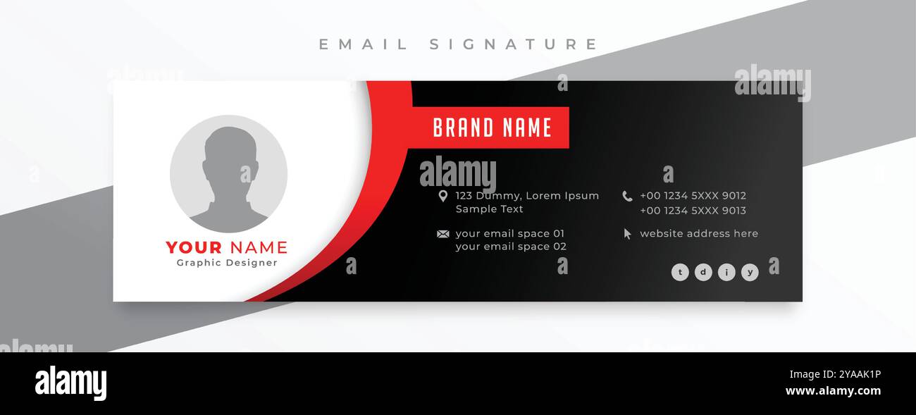 business mail signature card template with digital profile design Stock ...