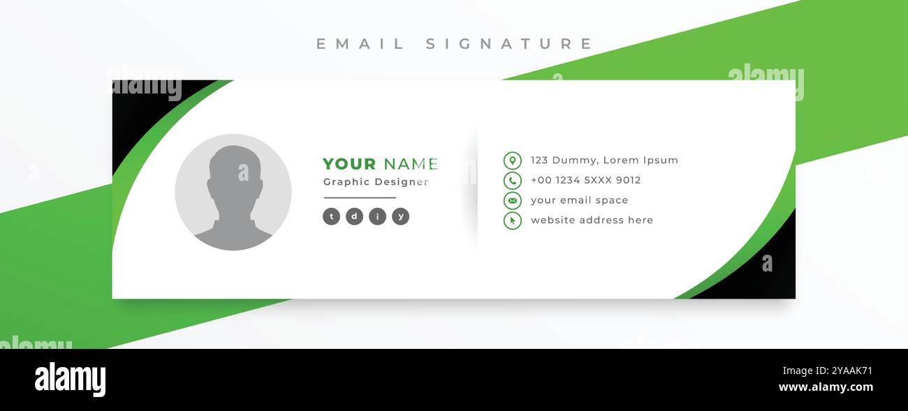 business email sign card template in horizontal layout design Stock ...