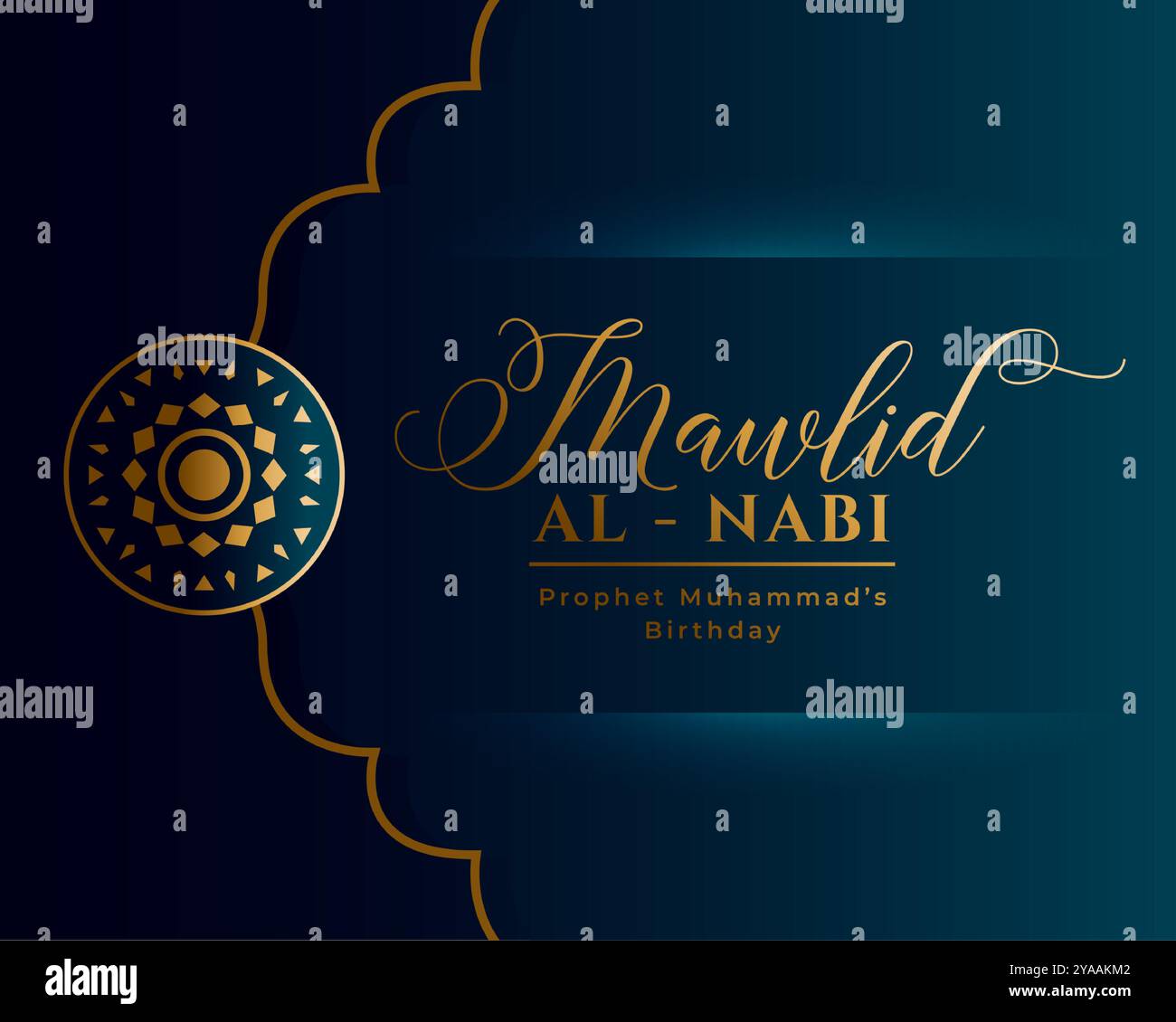 decorative islamic mawlid al nabi festival greeting card vector Stock ...