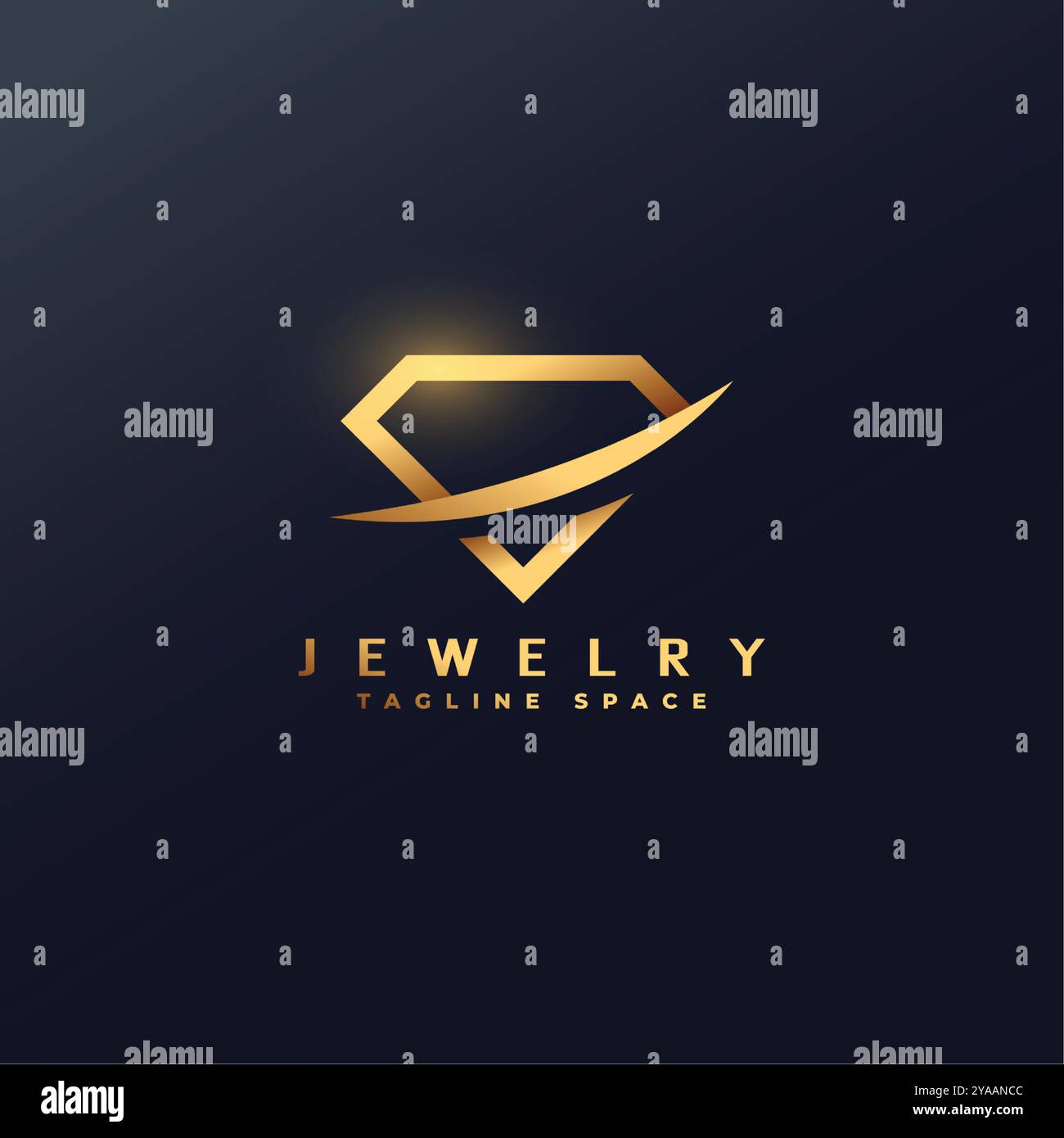 shiny diamond jewelry logo vector design with tagline space Stock ...