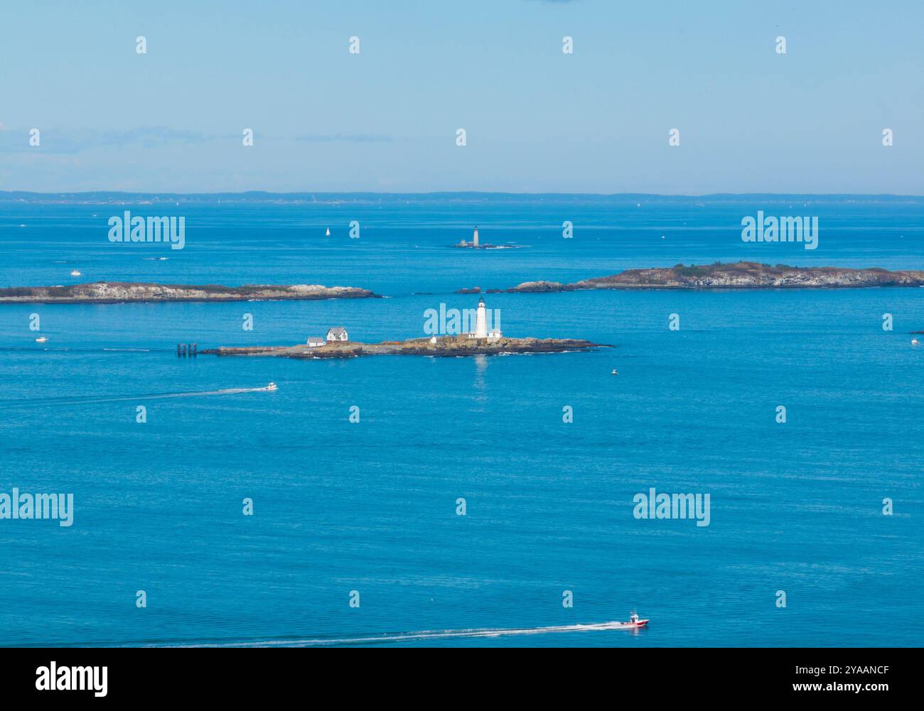 Boston Light on Little Brewster Island with Graves Light at the ...