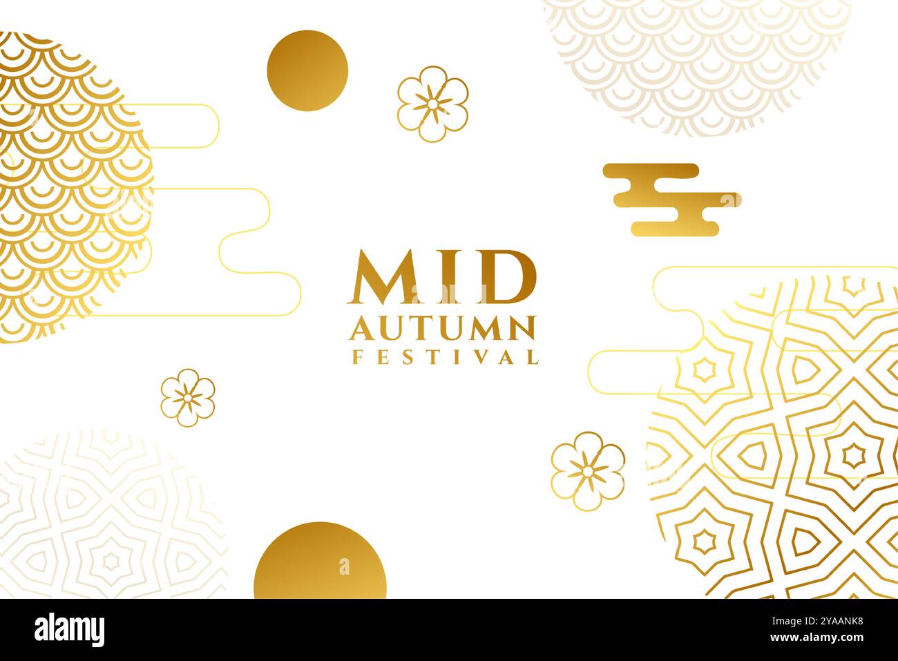 premium mid autumn festival invitation card in asian style vector Stock ...