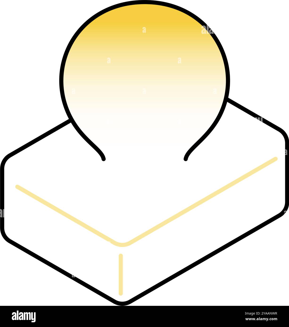 Puffed rice cake (square rice cake), isometric line drawing icon ...