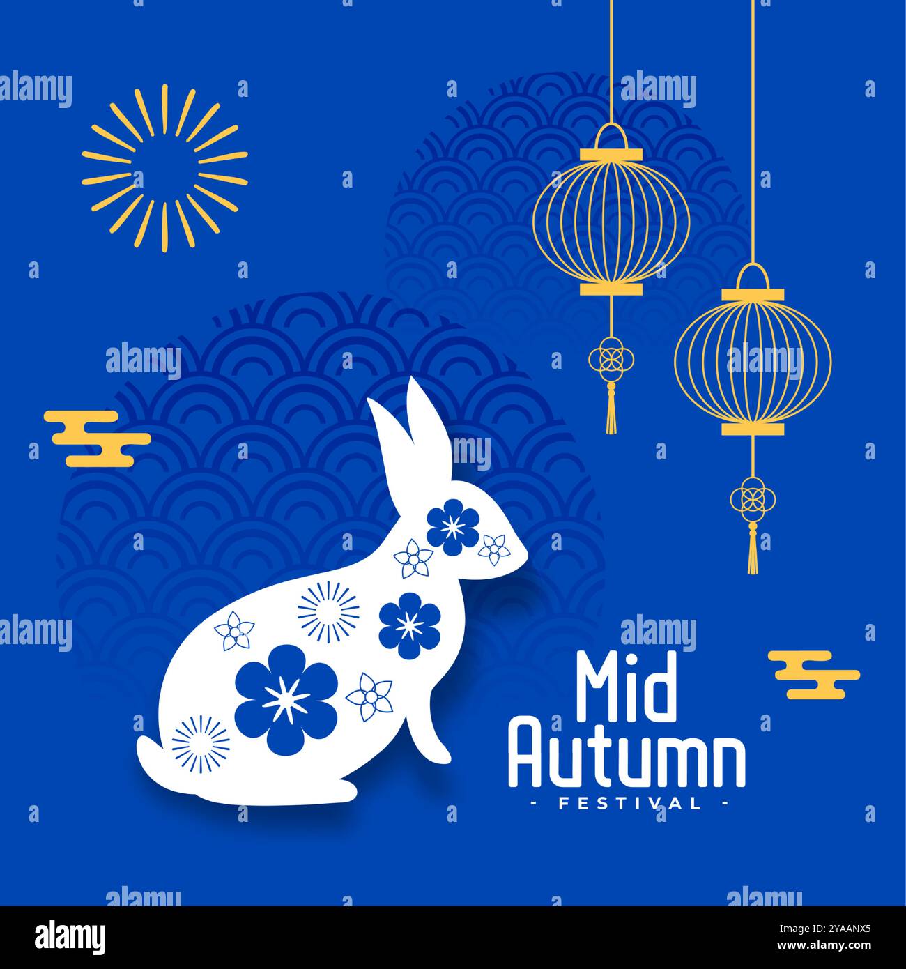 happy mid autumn greeting background for the lunar holiday vector Stock ...