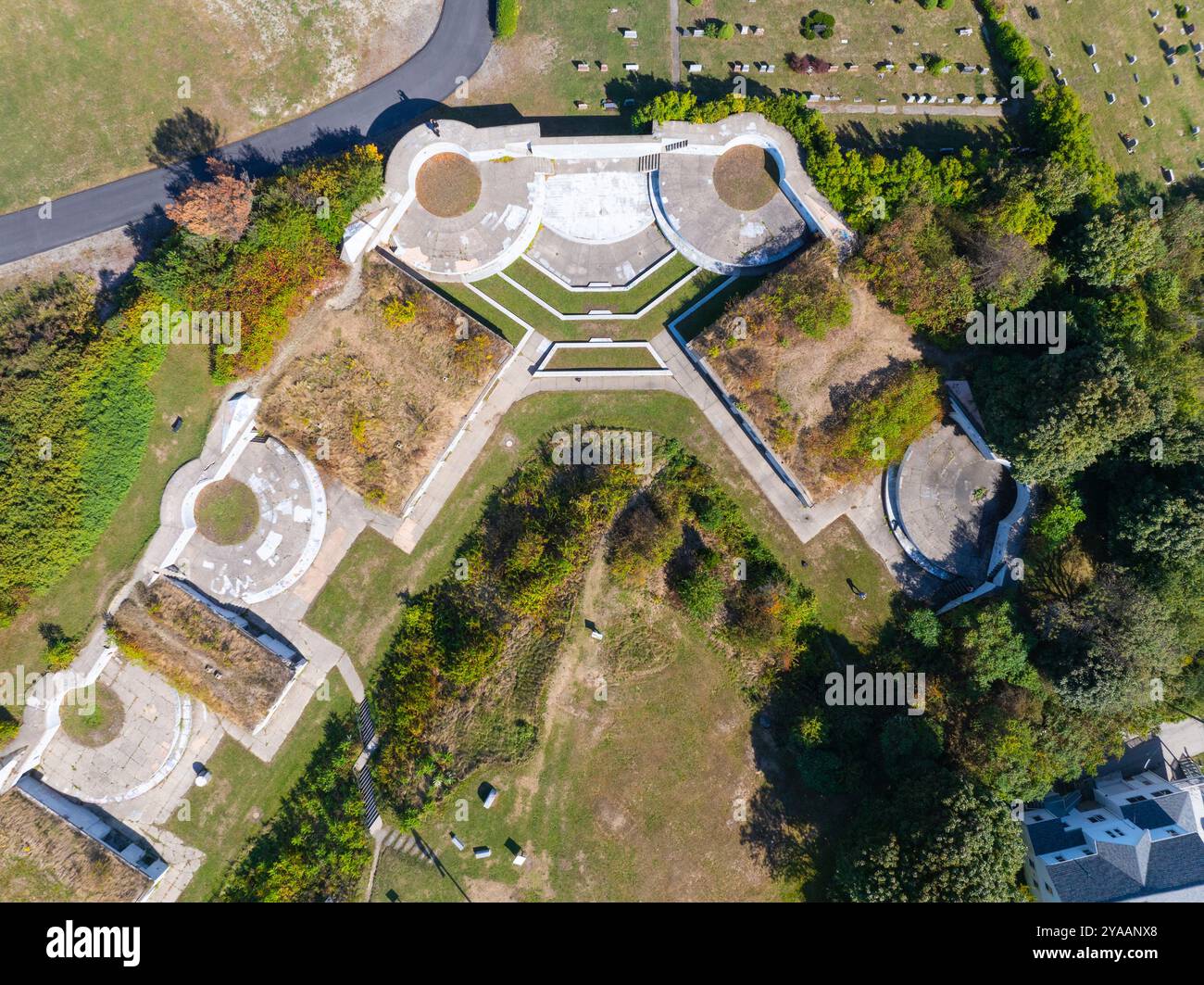 Fort Revere top view on Telegraph Hill in Hull Village in town of Hull ...