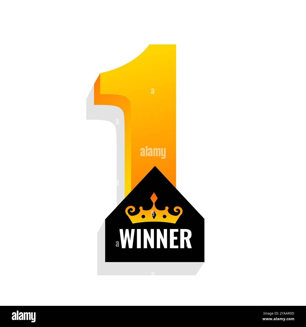 3d style number one winner symbol with crown design vector Stock Vector ...