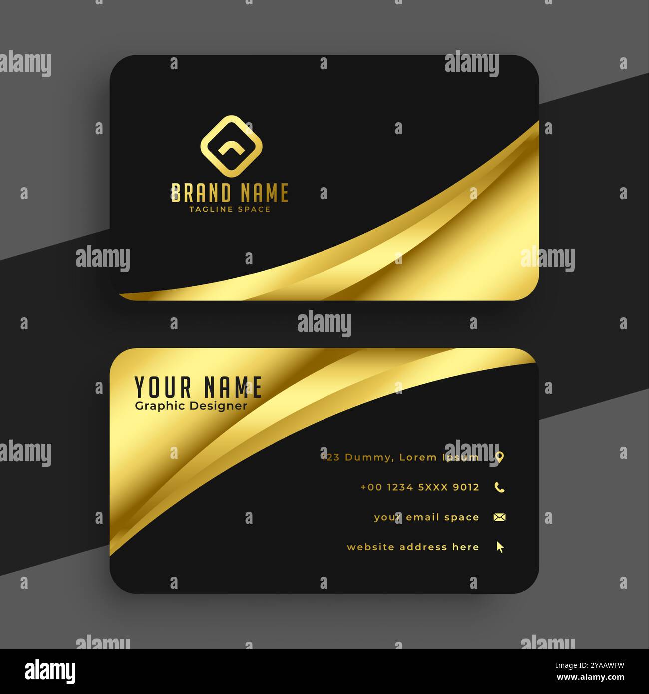 Golden and black ready vip business card template vector Stock Vector ...