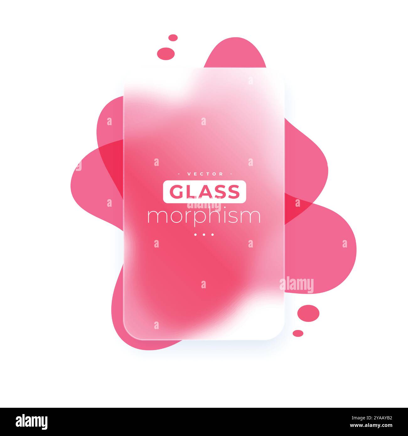 blank glass frame with fluid liquid design for modern UI element vector ...