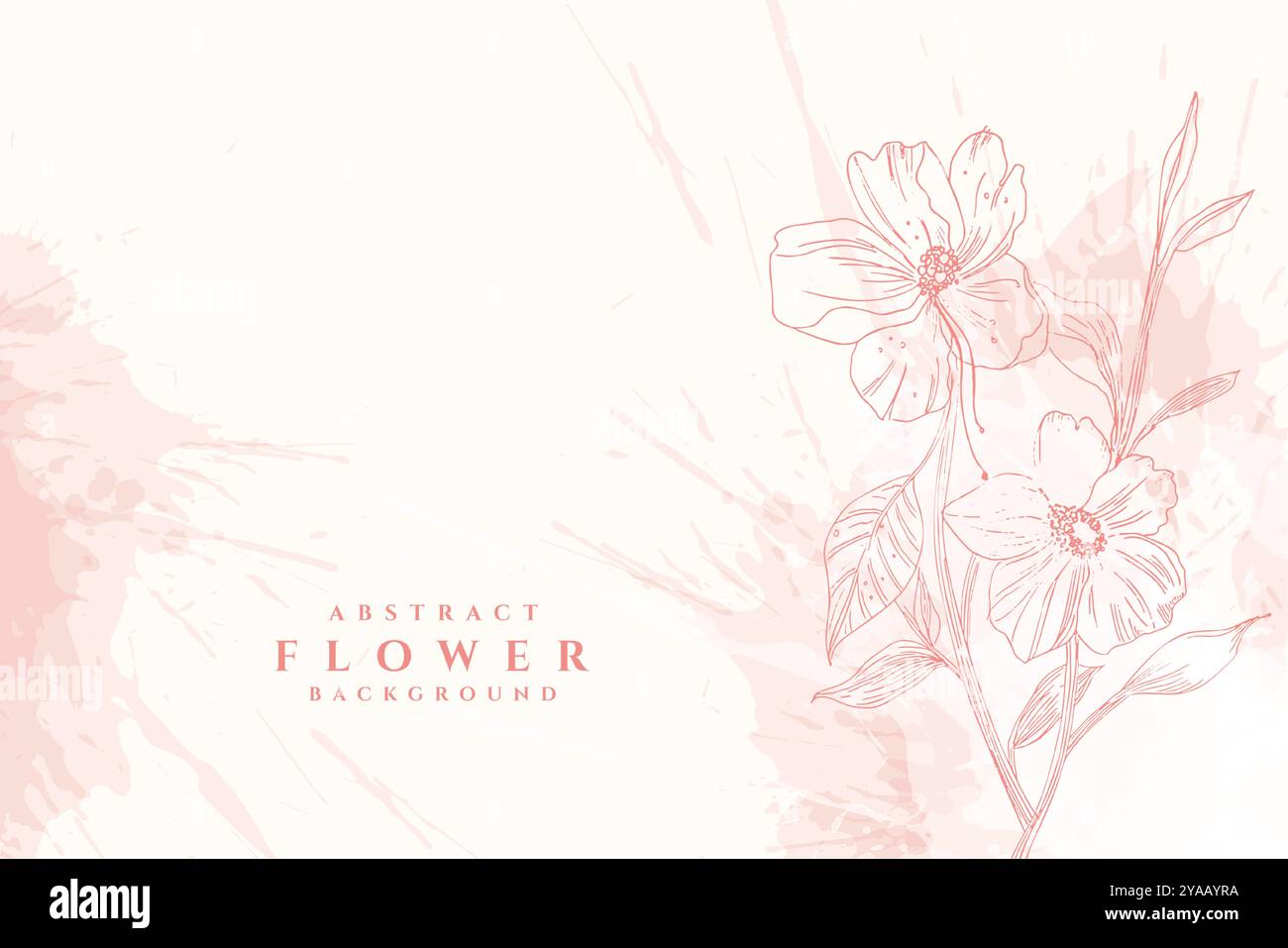 abstract art botanical flower background with splatter effect vector ...