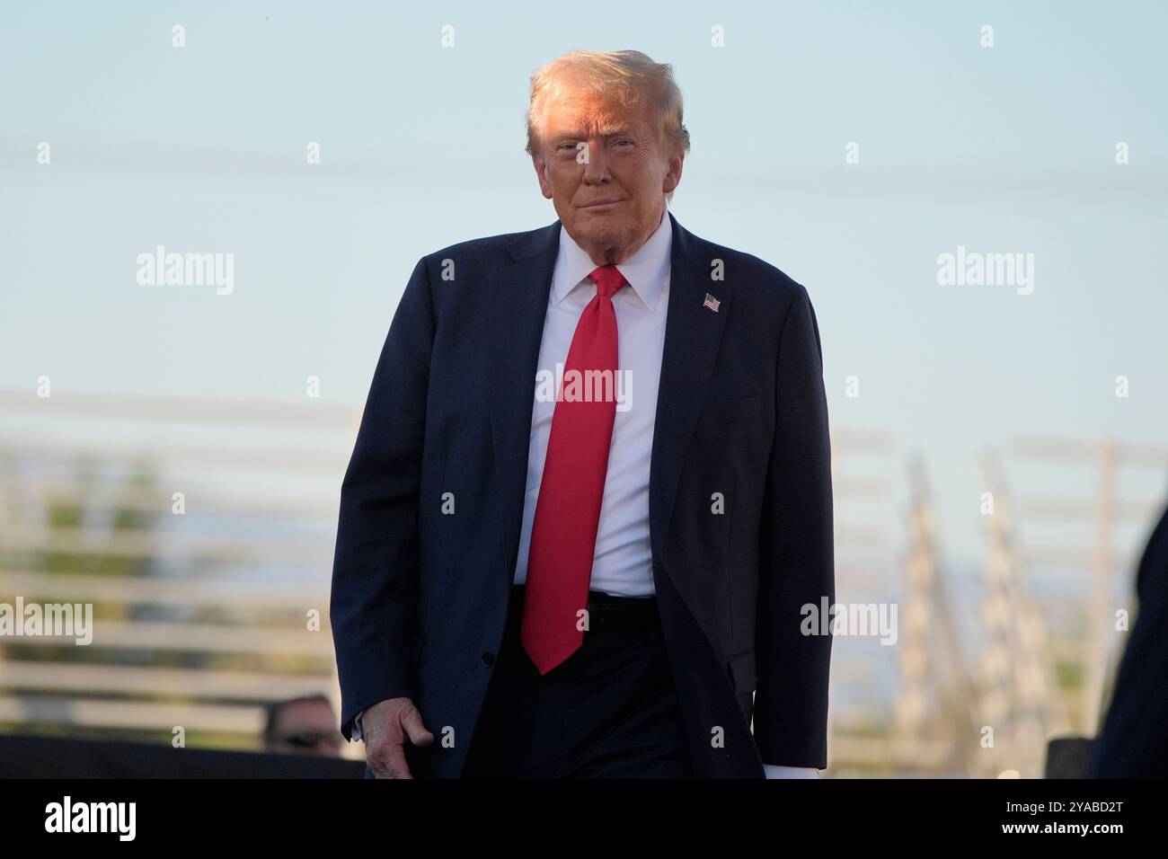 Republican presidential nominee former President Donald Trump arrives ...