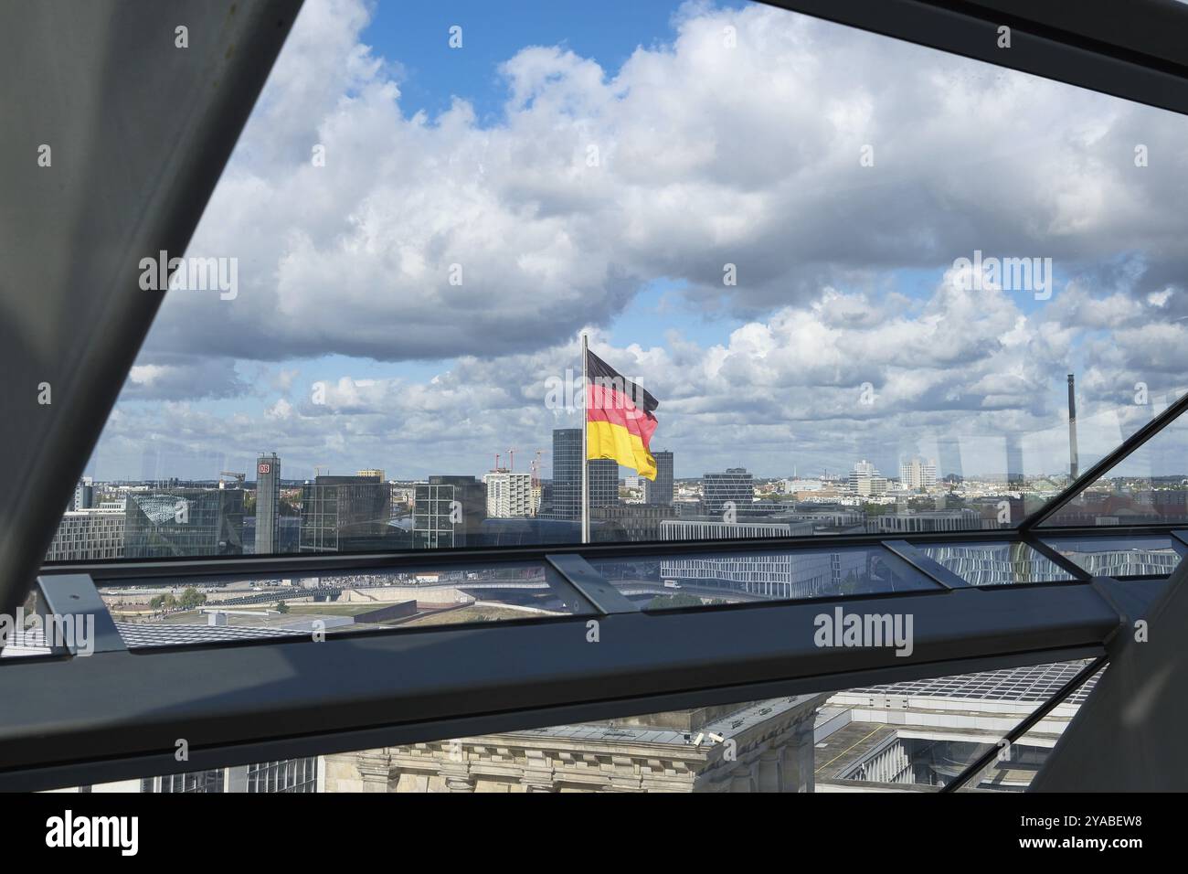 German flag on the Reichstag building in Berlin, Berlin, Germany ...