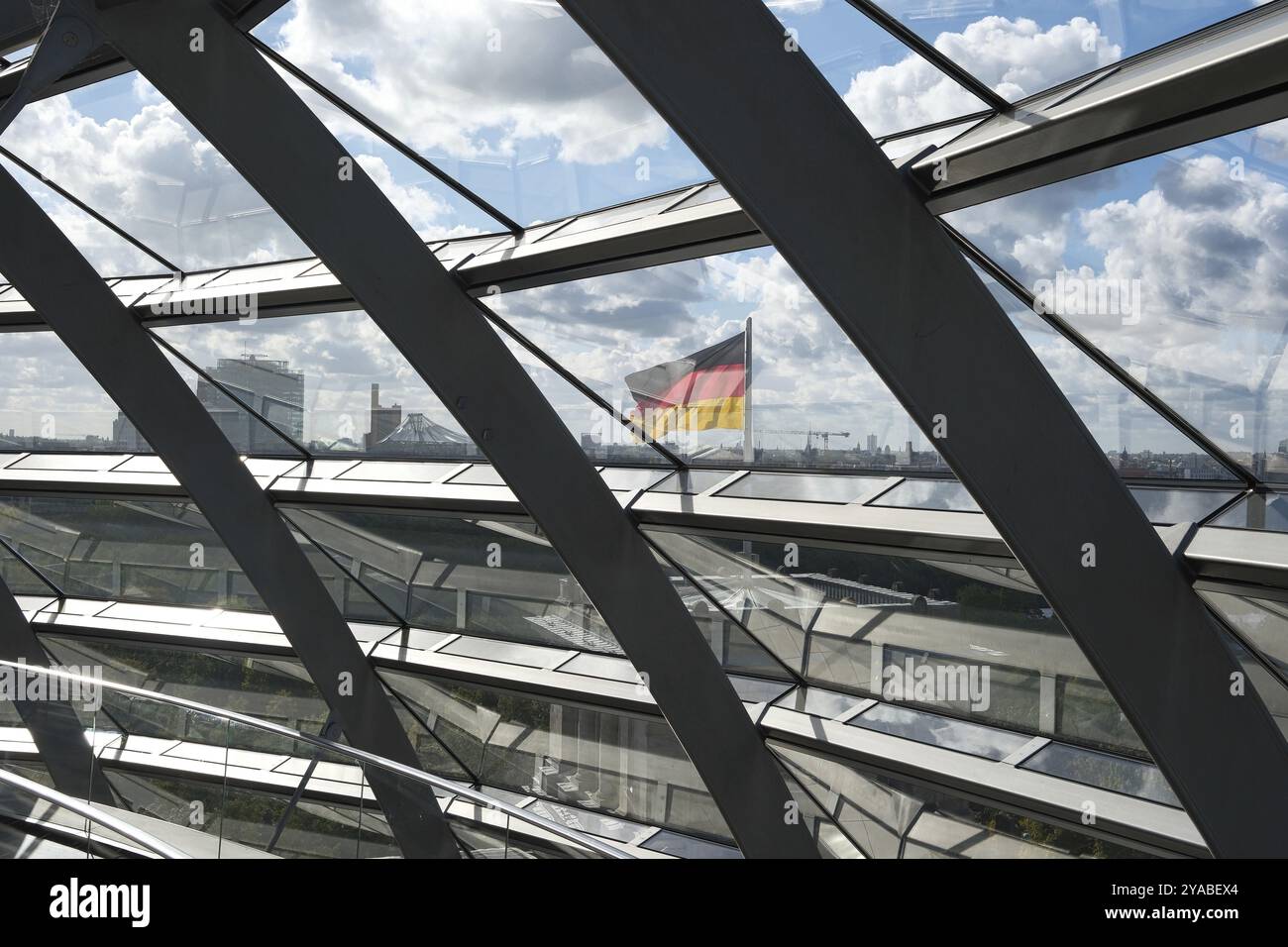 German flag on the Reichstag building in Berlin, Berlin, Germany ...