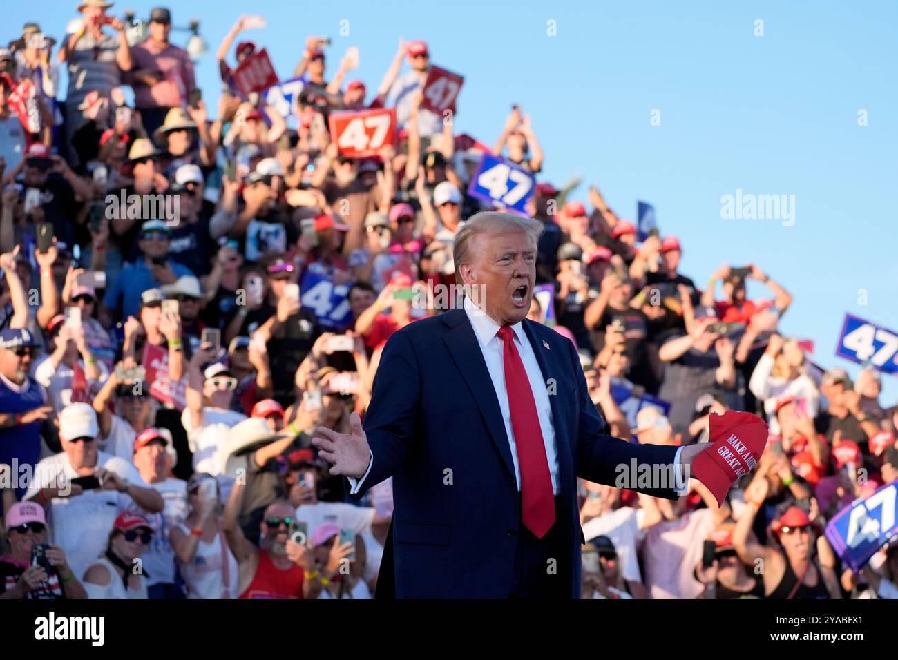 Republican presidential nominee former President Donald Trump arrives ...
