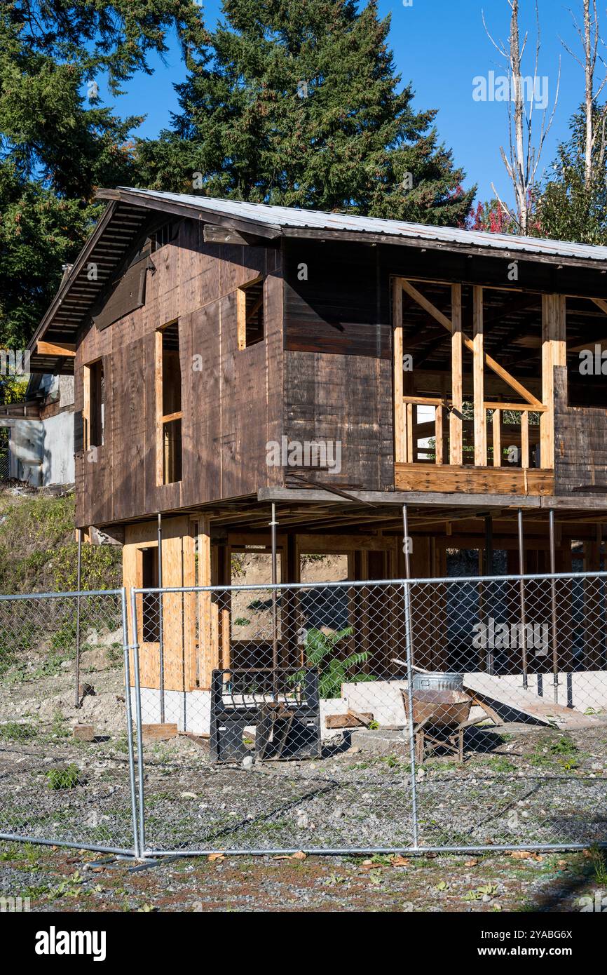 Major remodel and refurbishment of an old wood building, gutted down to ...