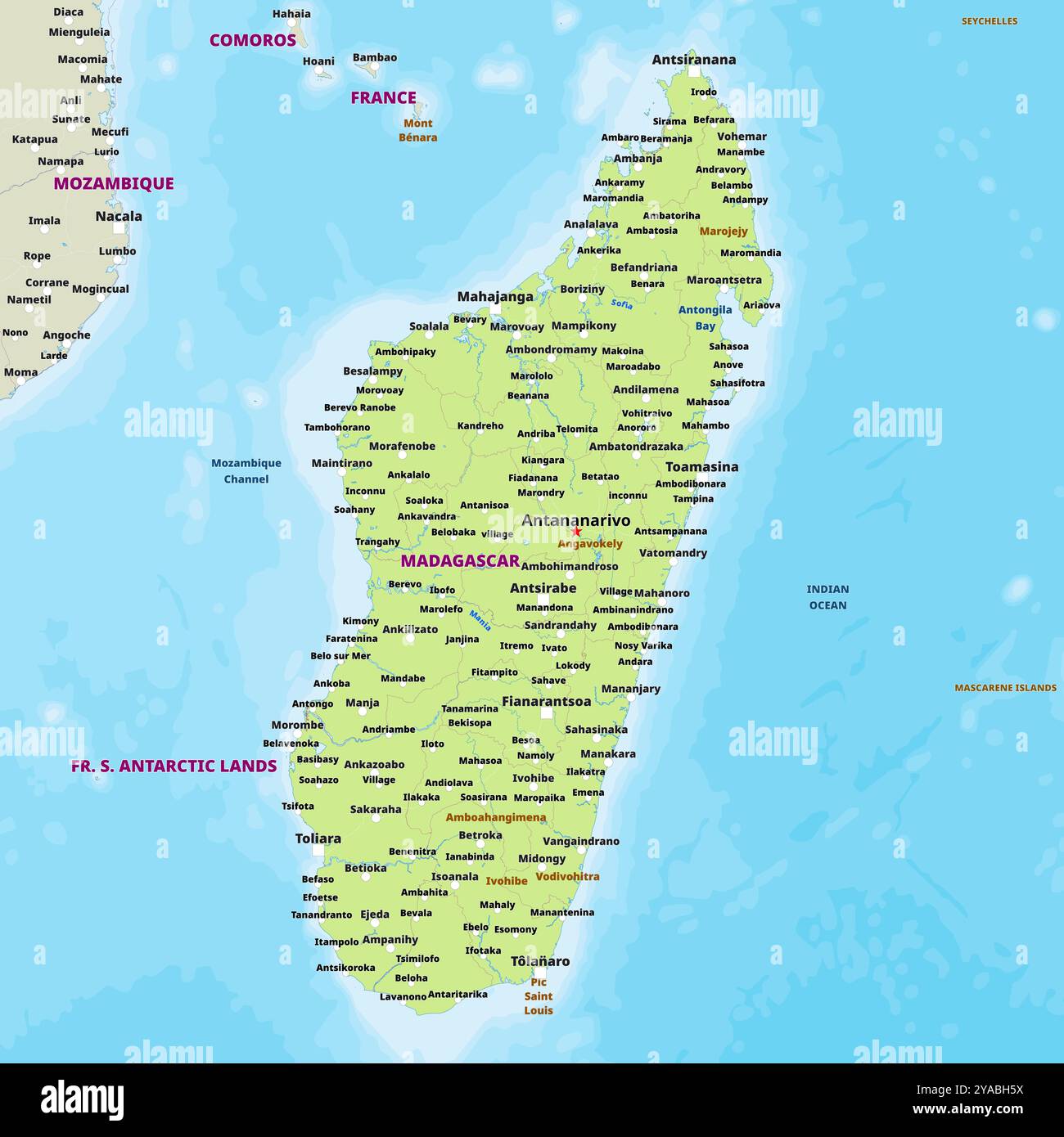 Simple political map of Madagascar Stock Vector Image & Art - Alamy