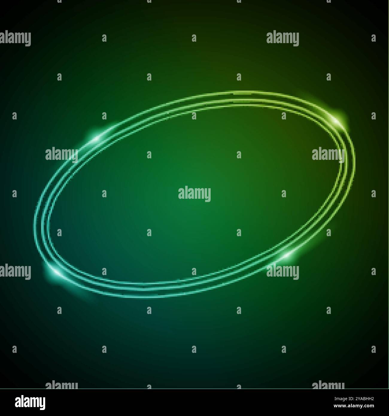 Neon Frame with Glow, and Sparkles. Electronic Luminous Ovals Frame in ...