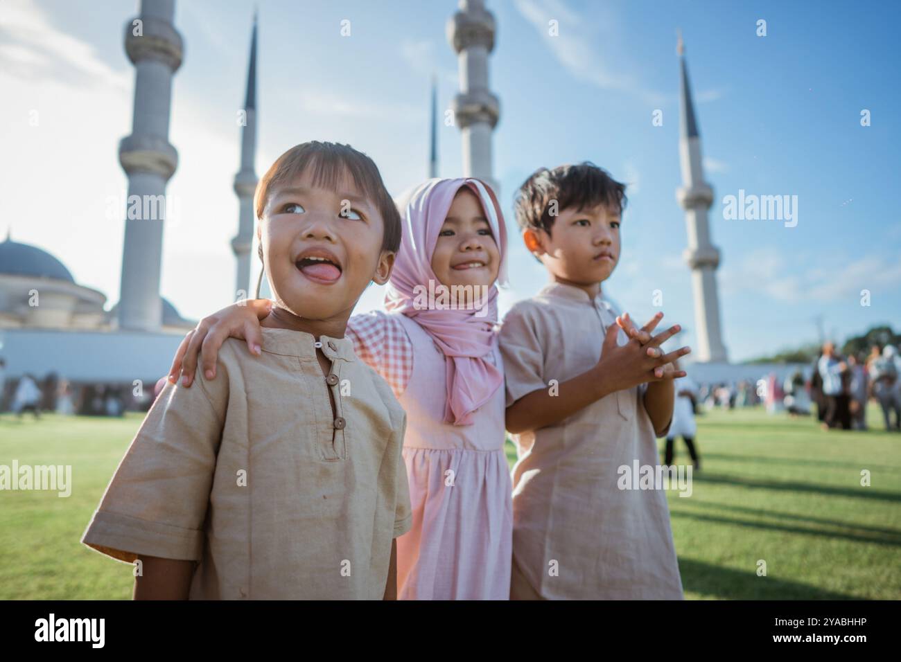Joyful Children Celebrating Their Cultural Tradition Outside a ...