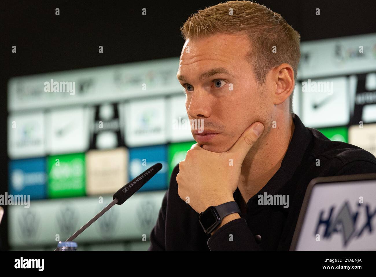 Wolfsburg, Germany. 12th, October 2024. Head coach Tommy Stroot of ...