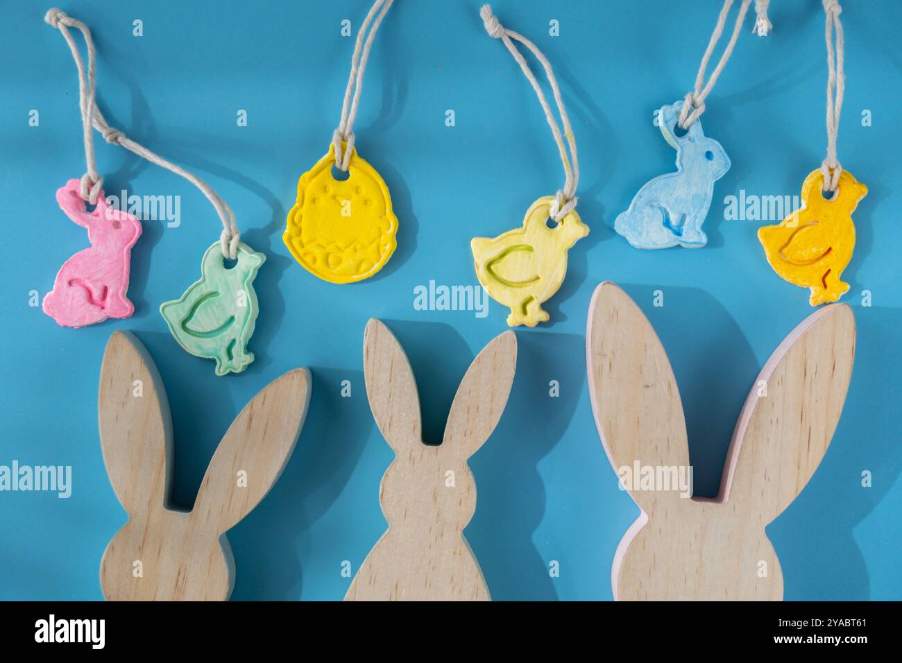 White air dry clay for making decor to EASTER holiday. Creating hobby ...