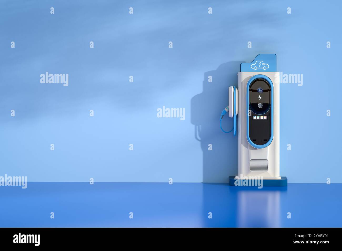 3d rendering ev charging station or electric vehicle recharging station ...