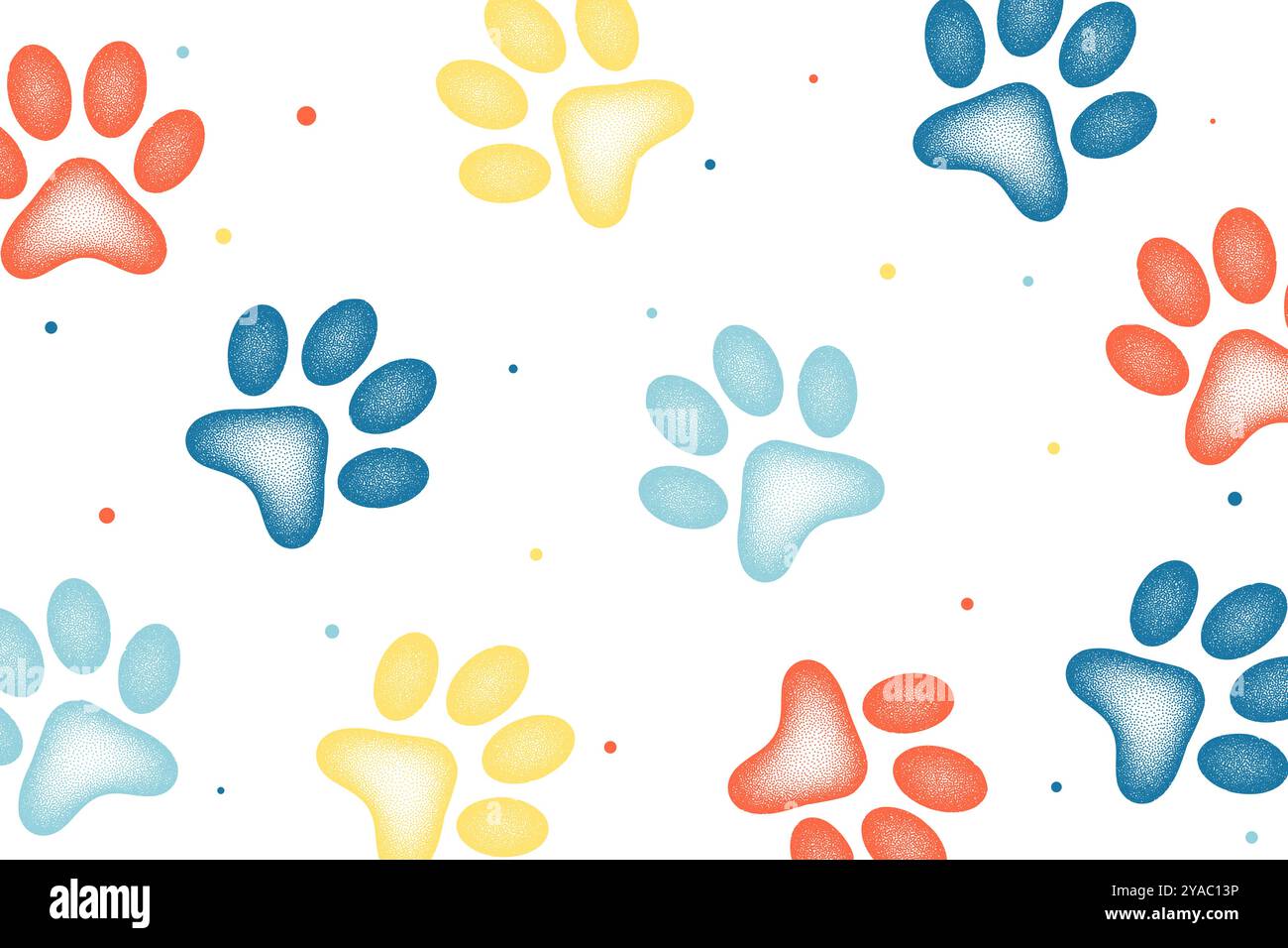 cute and cartoonish paw prints pattern background for kids vector Stock ...
