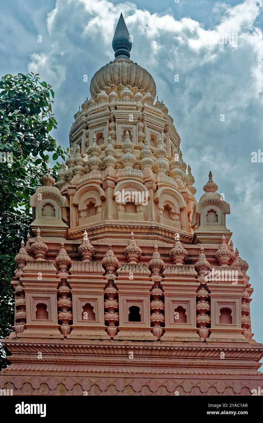 Decorative shikhara of Hindu God Vitthal Temple at Ichalkaranji Stock ...