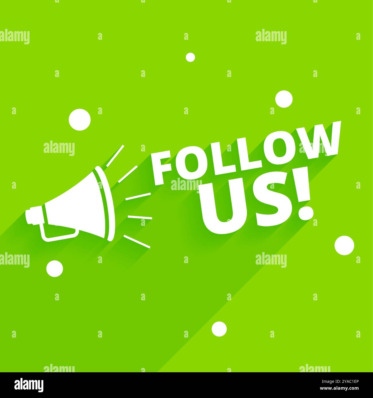 follow us web template with megaphone design vector Stock Vector Image ...