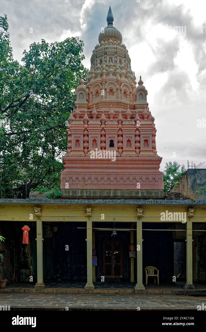 Decorative shikhara of Hindu God Vitthal Temple at Ichalkaranji Stock ...