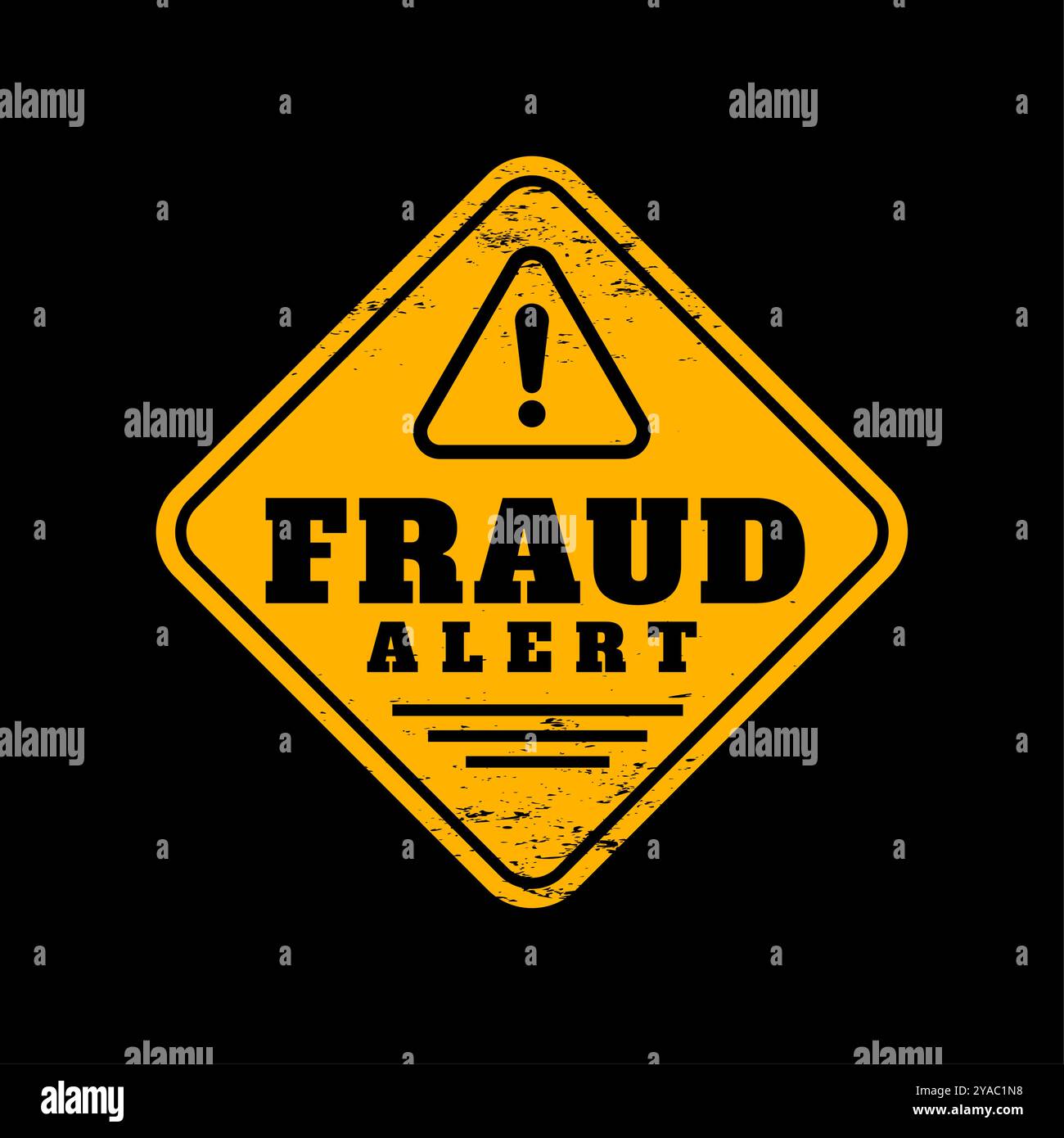 fraud alert sign background stay safe from money scam vector Stock ...