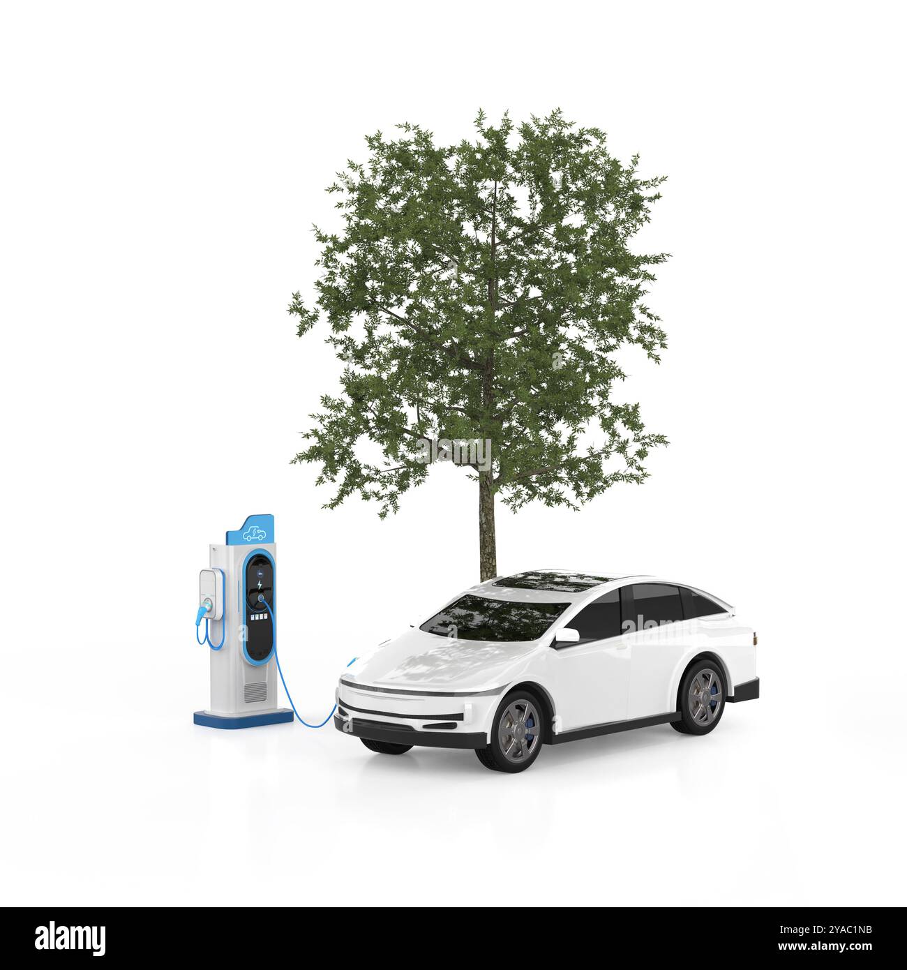 Ev electric vehicle parking Cut Out Stock Images & Pictures - Alamy
