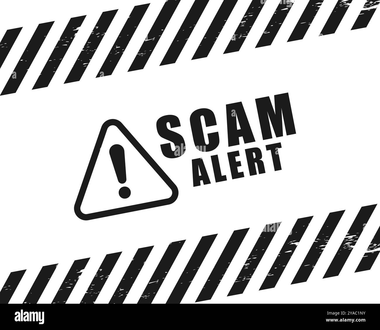 scam alert caution sign background for message safety vector Stock ...