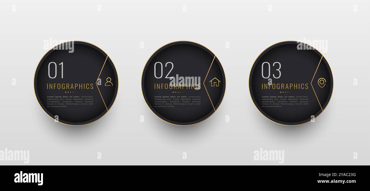 infographic 3 step chart premium banner for your business vector Stock ...