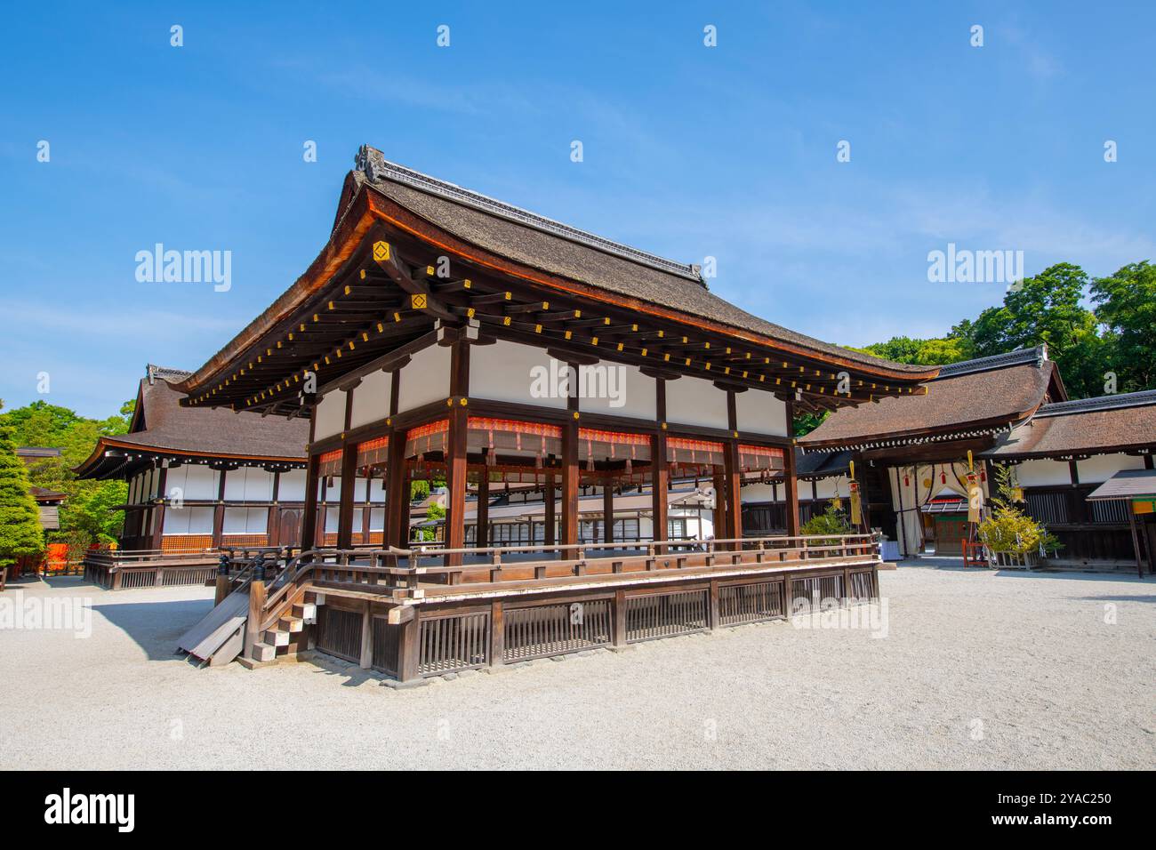 Maidono (Stage) of Shimogamo Jinja. This Shrine aka Kamo-mioya Shrine is a Shinto Shrine in ...